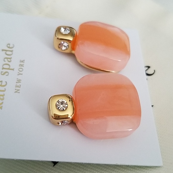 kate spade | Jewelry | Kate Spade Color Block Gold Bluch Earrings ...